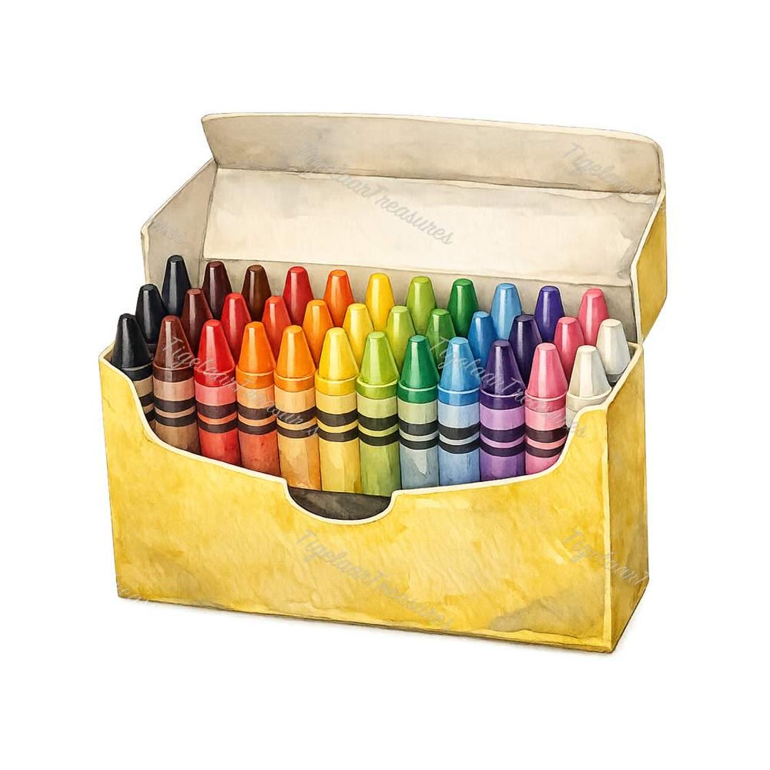 19 Crayons Clipart – Colorful Watercolor Png Collection, Invitation ...