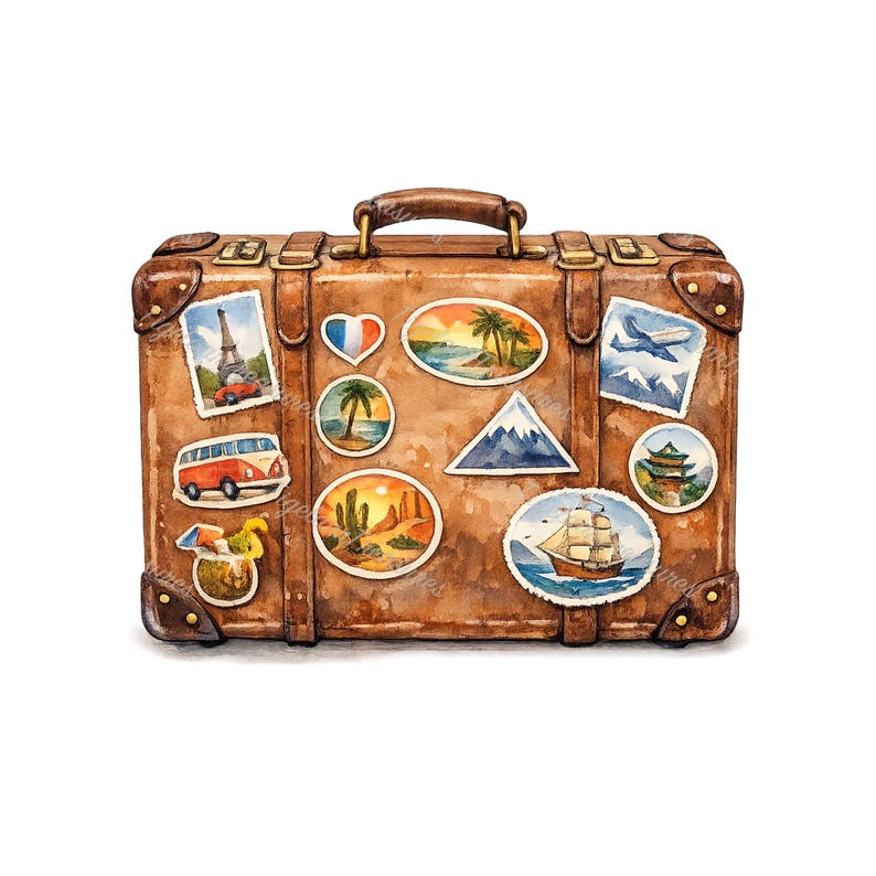 20 Airport Clipart – Charming Watercolor Collection, Transparent Pngs ...