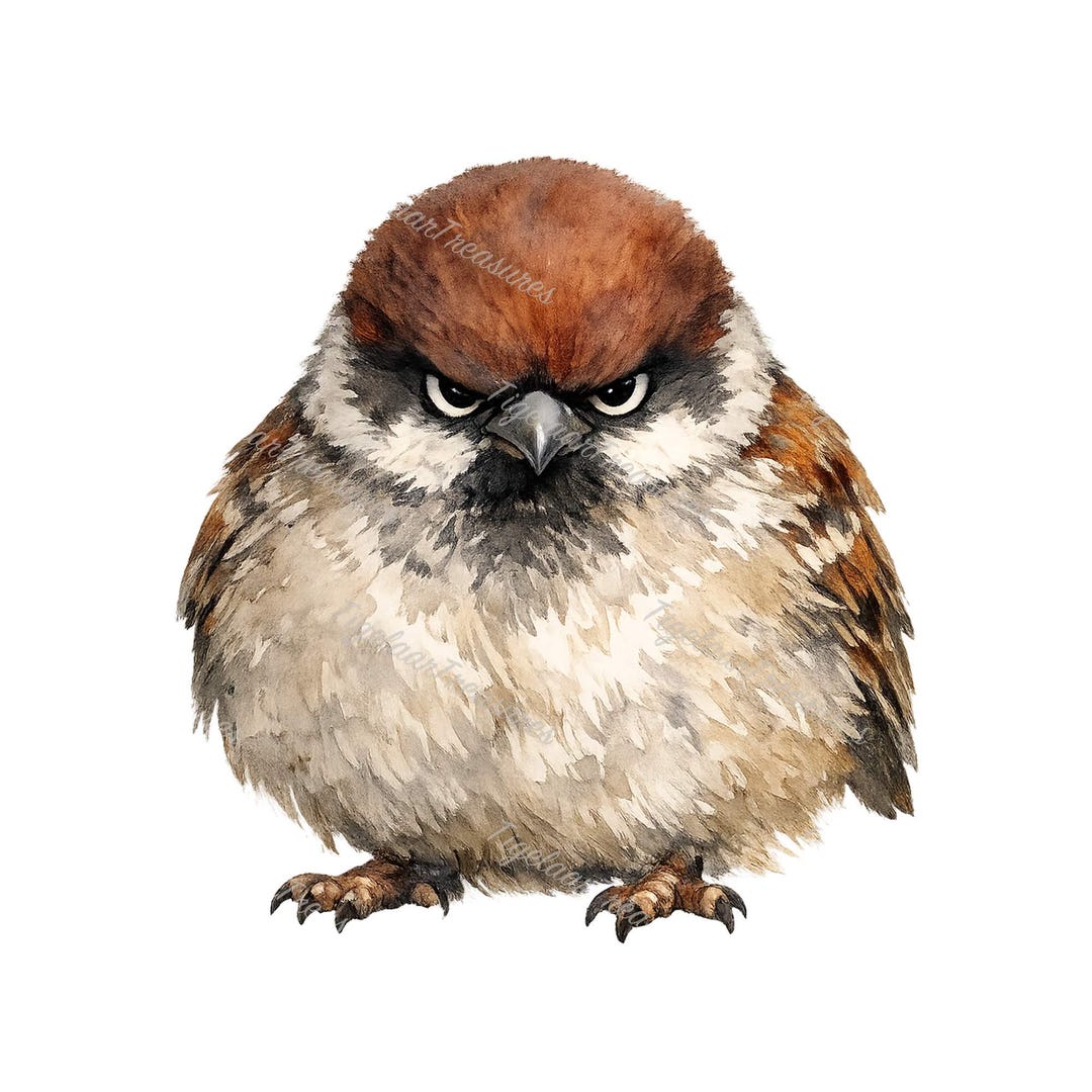 20 Grumpy Birds Clipart – Sassy Watercolor Pngs for Fun Crafts, Nursery ...