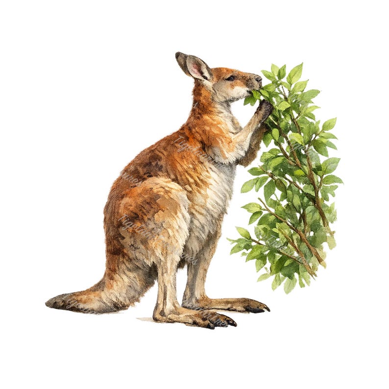 20 Kangaroo Clipart – Adorable Watercolor Png Collection for Crafts ...