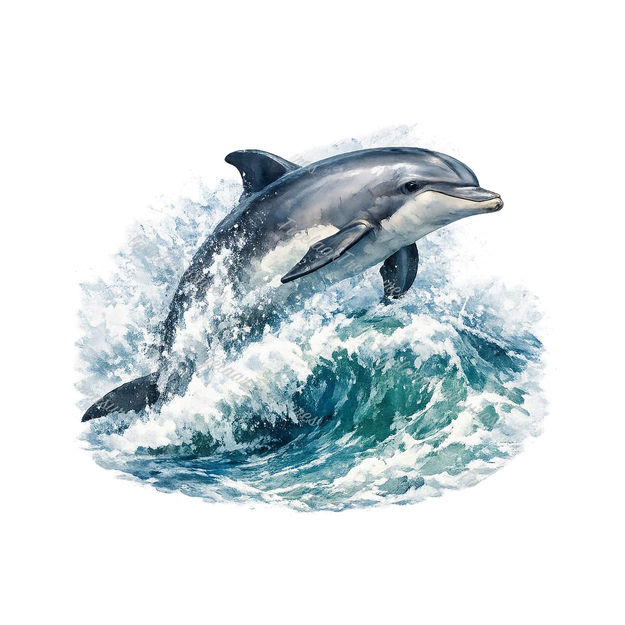 20 Dolphin Clipart – Playful Watercolor Collection, 20 Png Files With ...