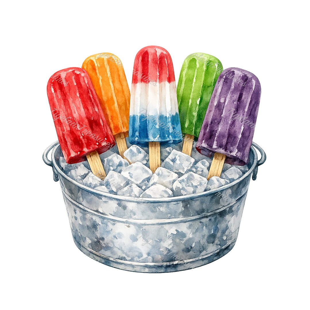 20 Popsicles Clipart – Refreshing Watercolor Treats for Summer Fun ...