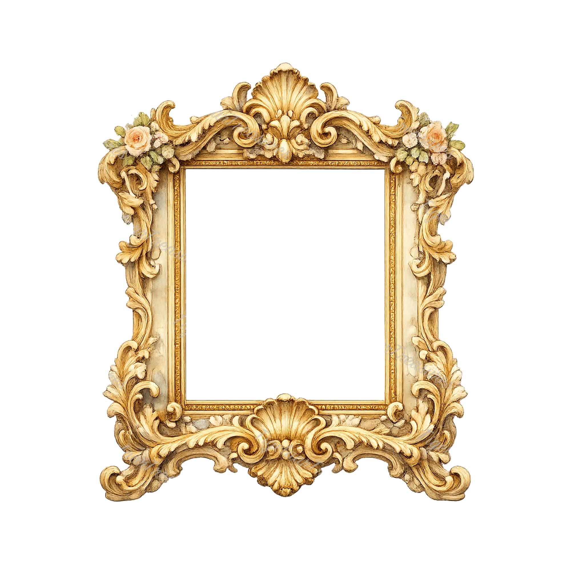 20 Rococo Icons Clipart – Exquisite Watercolor Png Collection, Charming ...