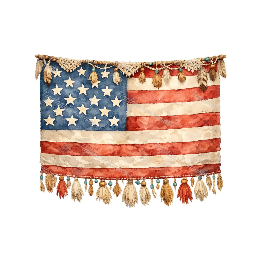 20 Fourth of July Boho Clipart – Festive Watercolor PNG Collection ...