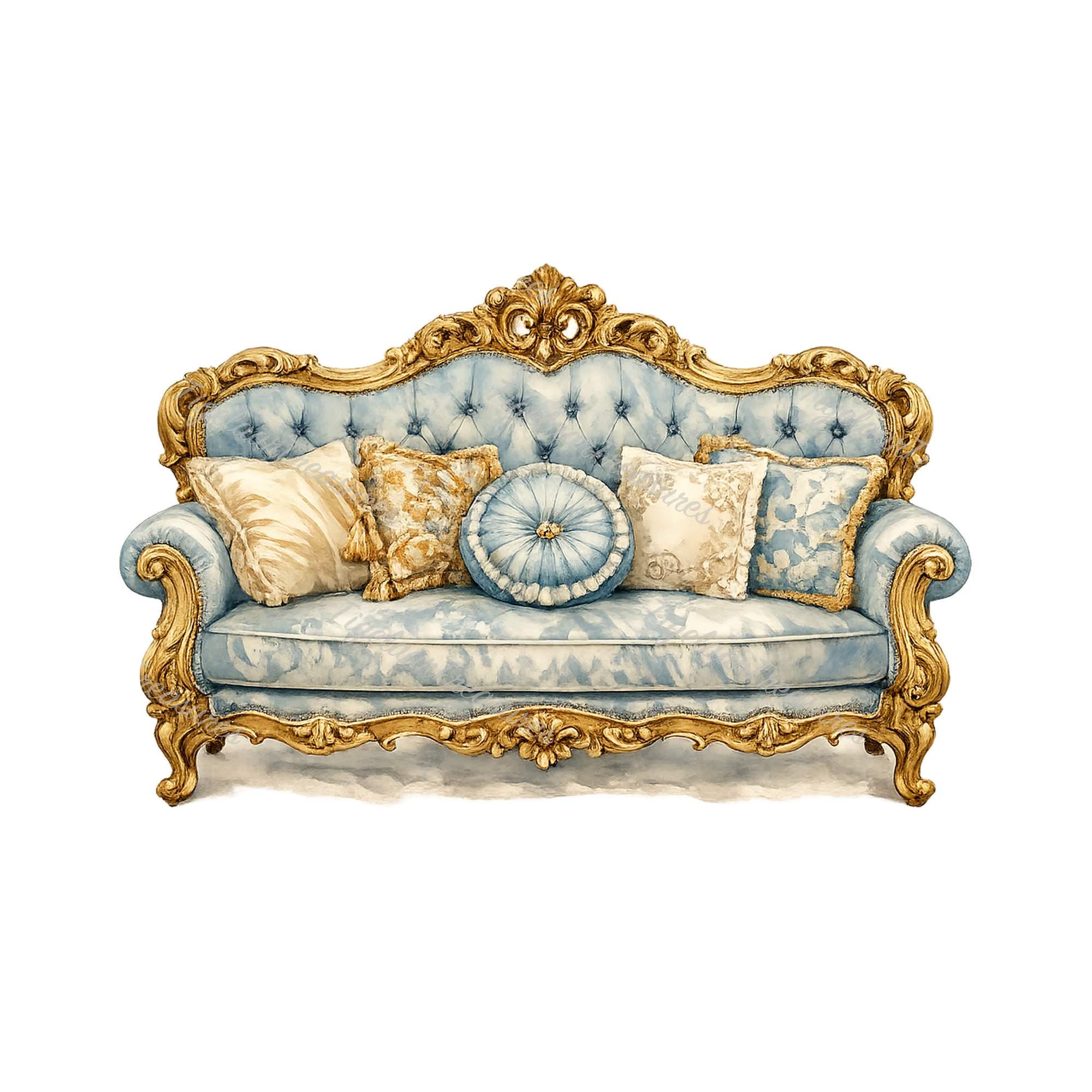 20 Rococo Icons Clipart – Exquisite Watercolor Png Collection, Charming ...