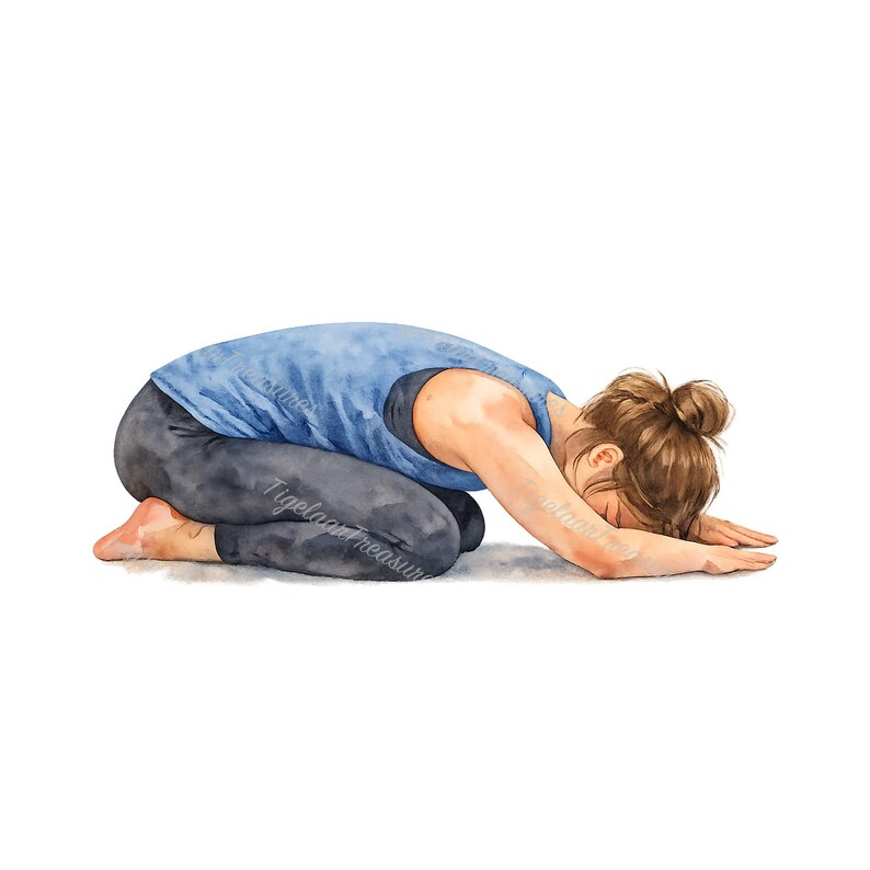 20 Fitness & Yoga Poses Clipart – Energizing Watercolor Png Collection ...