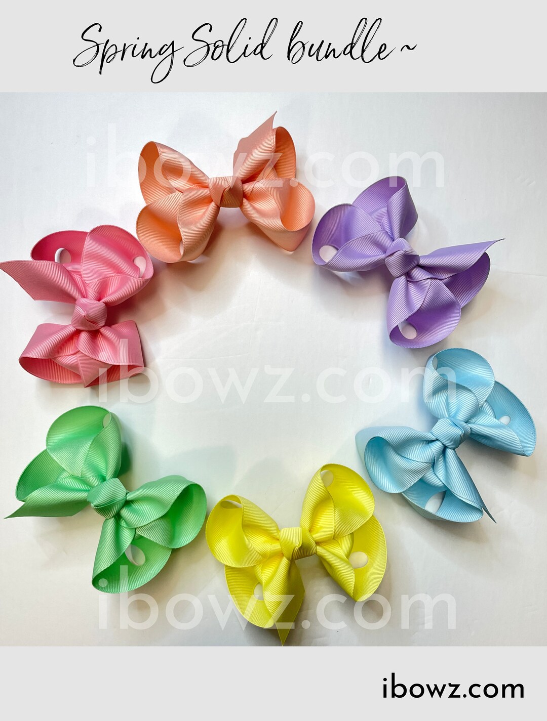 Basic Everyday Bow Bundle ~ Medium 4" Size , Spring Solid Bundle ...