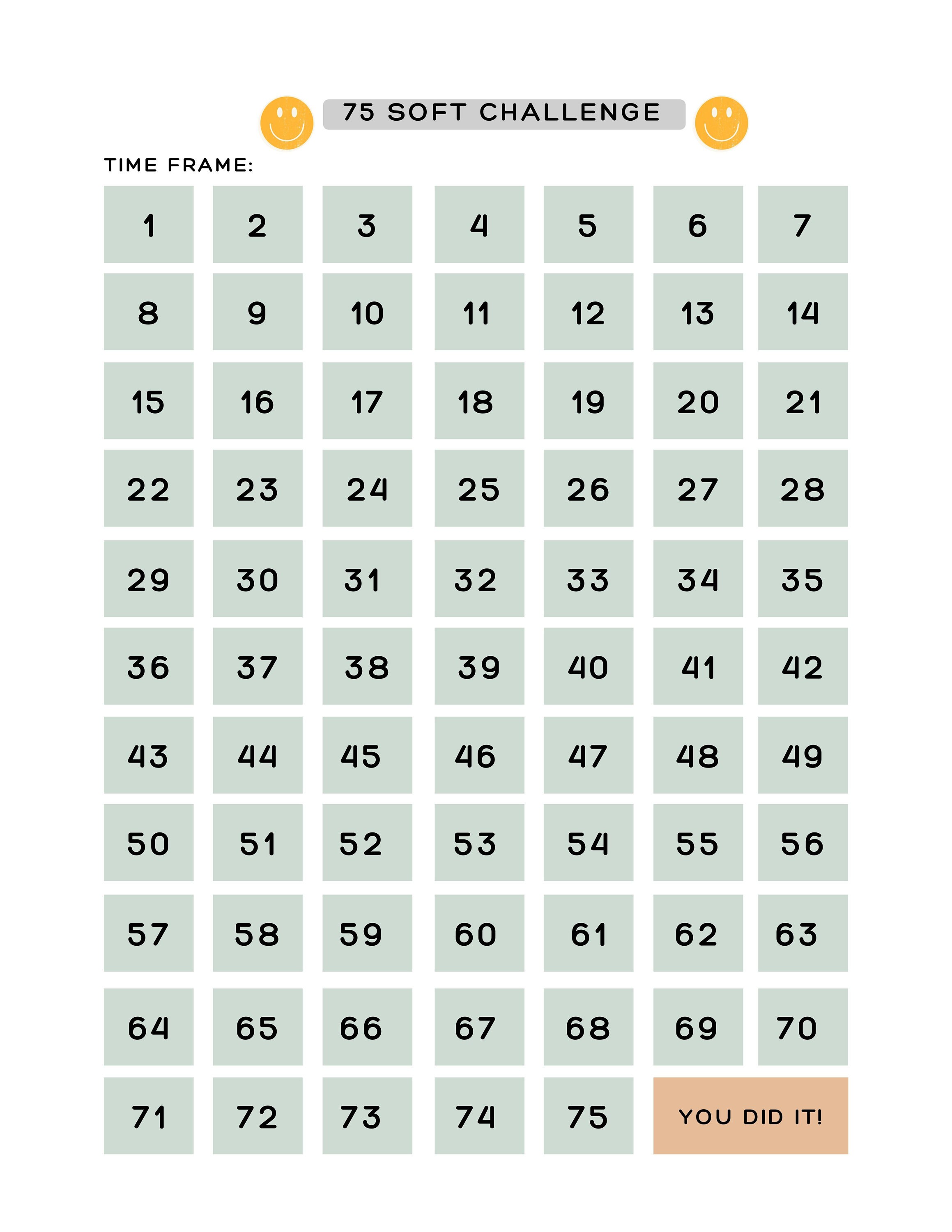 Soft 75 Challenge Worksheet Pages - Etsy