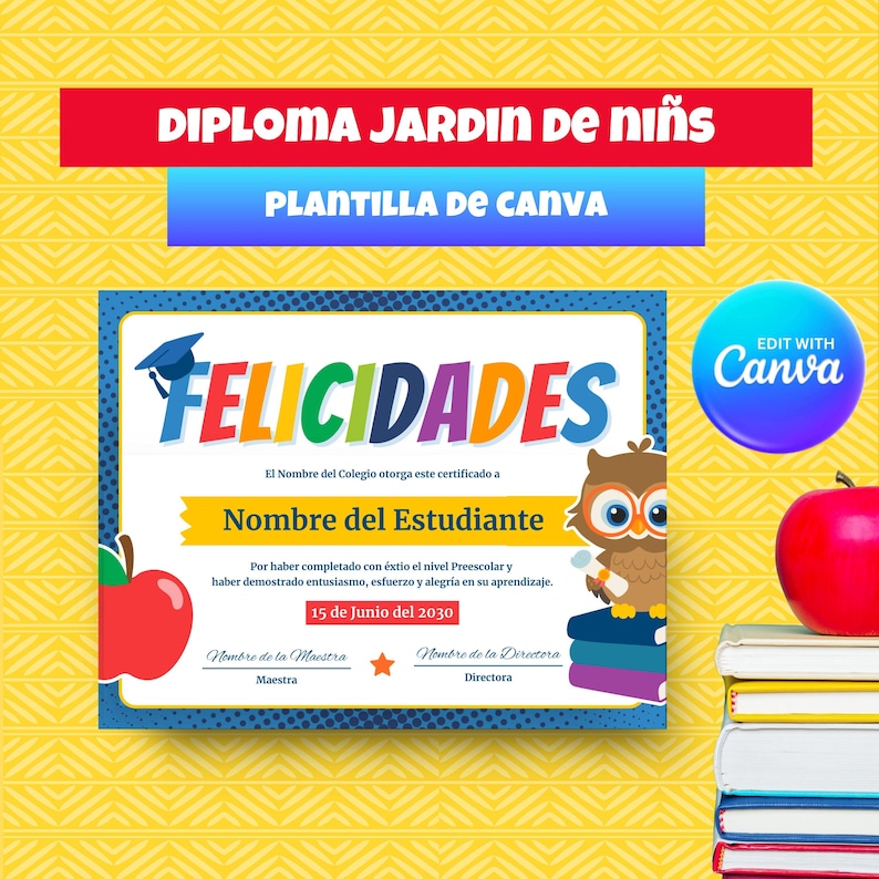 Plantilla De Certificado De Graduación Editable | Diploma De Graduación ...