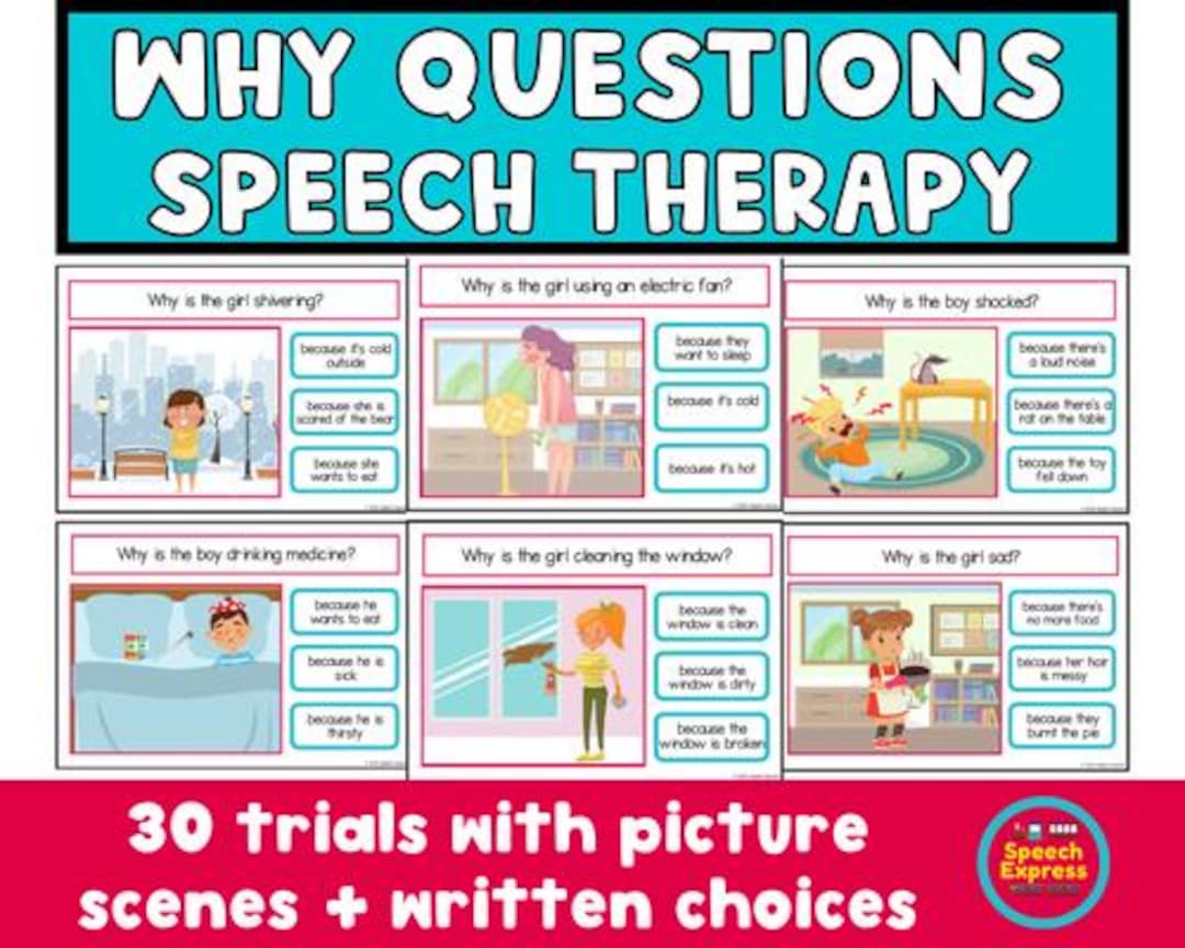 Why Questions Picture Scenes Speech Therapy Printable - Etsy