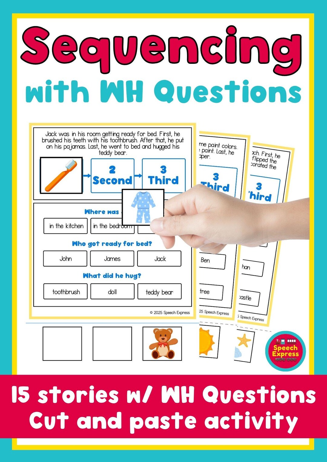 Sequencing 3 Events With WH Questions Speech Therapy Printable - Etsy
