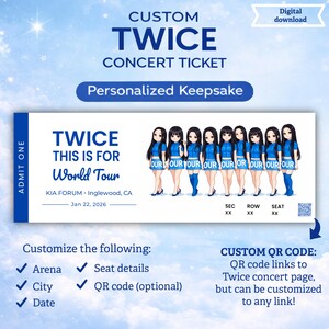 TWICE This is for World Tour Ticket Custom Digital Concert Ticket ...