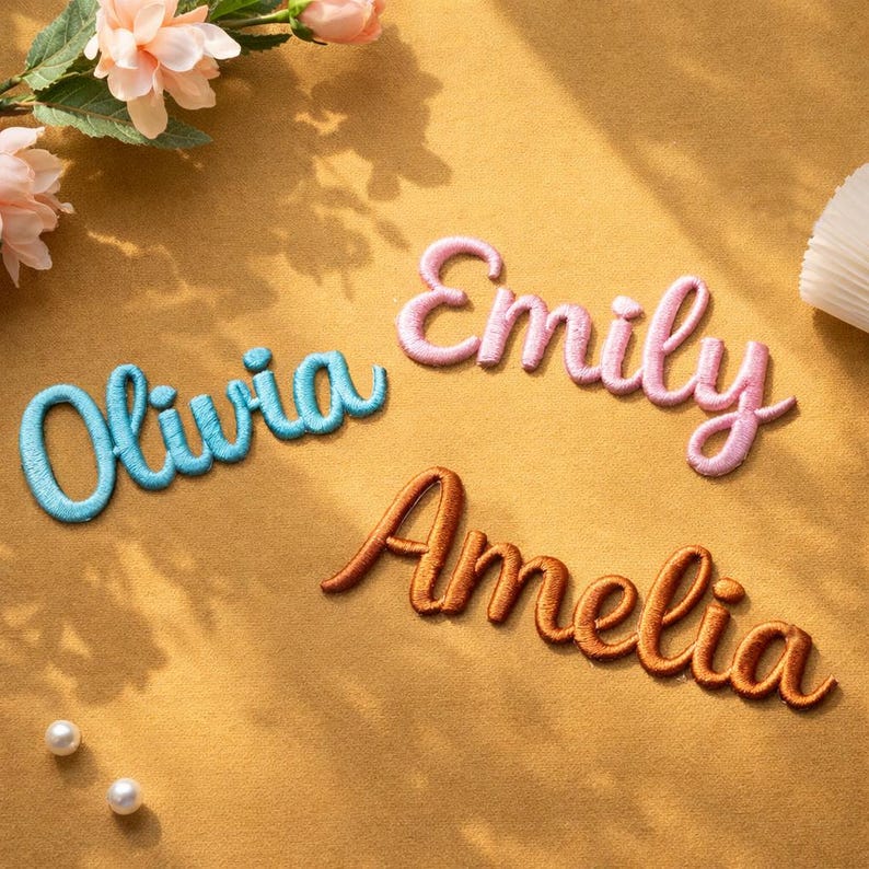 Custom Embroidered Text Label, Personalised Iron on Name Patch for ...