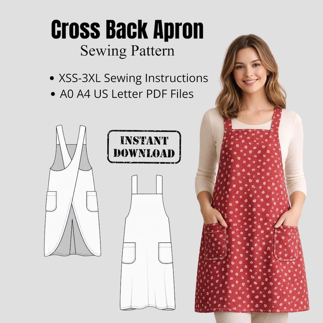 Plus Size Apron Sewing Pattern | Digital Download | Pinafore Apron ...