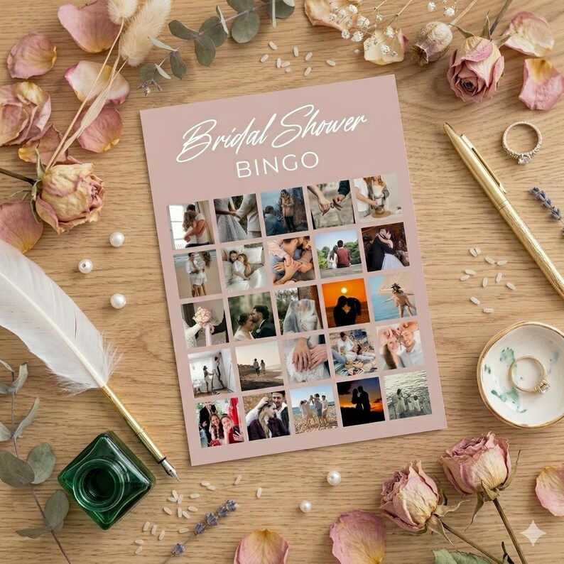 Bridal Shower Bingo Game, Editable Canva Template, Wedding Party ...