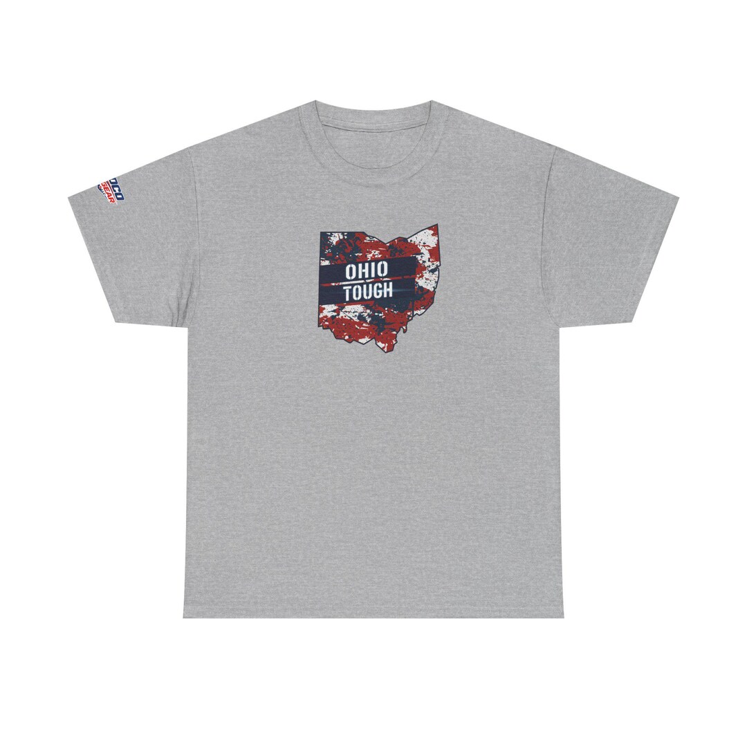Ohio Tough T-shirt | Ohio State Outline, Red White Blue Distressed - Etsy