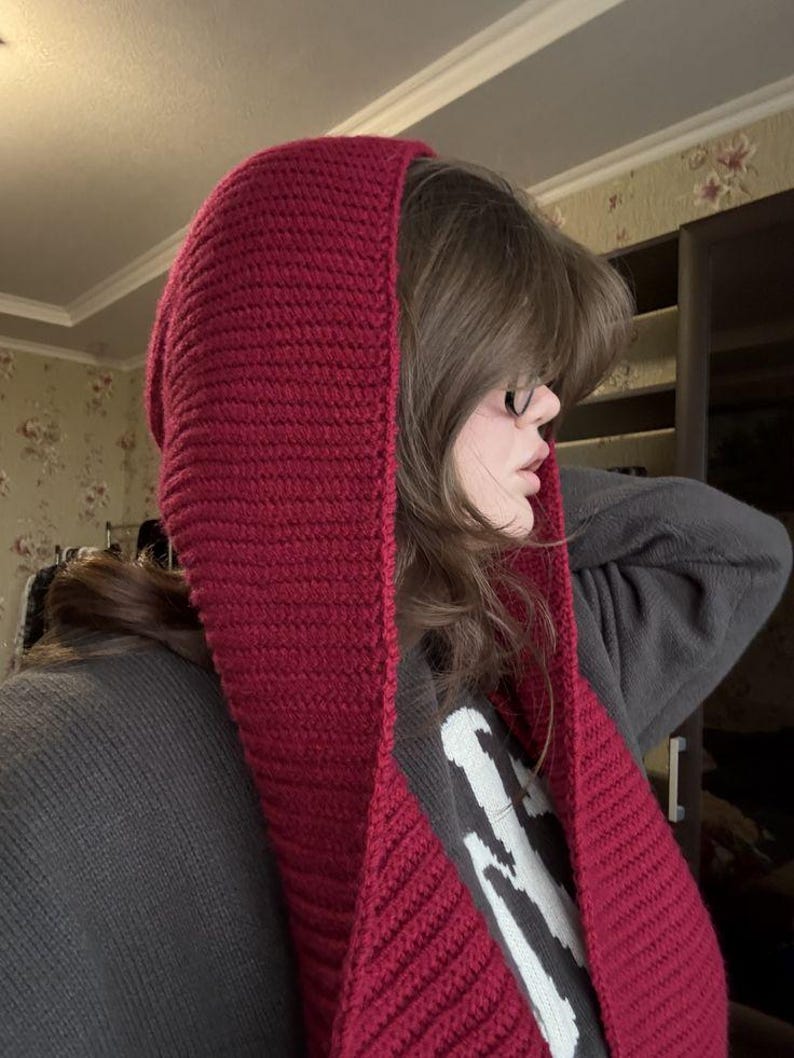 Sophie Hood Knitting Instructions DIY Hooded Scarf PDF Easy Garter ...