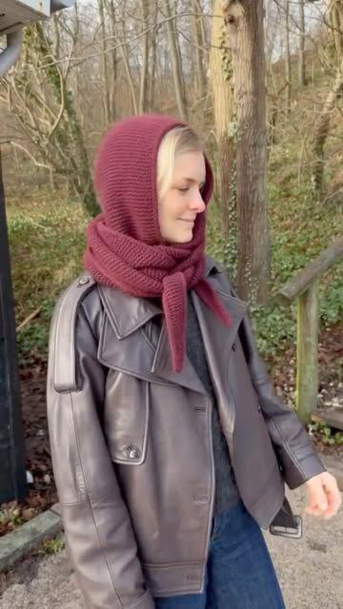 Sophie Hood Knitting Instructions DIY Hooded Scarf PDF Easy Garter ...