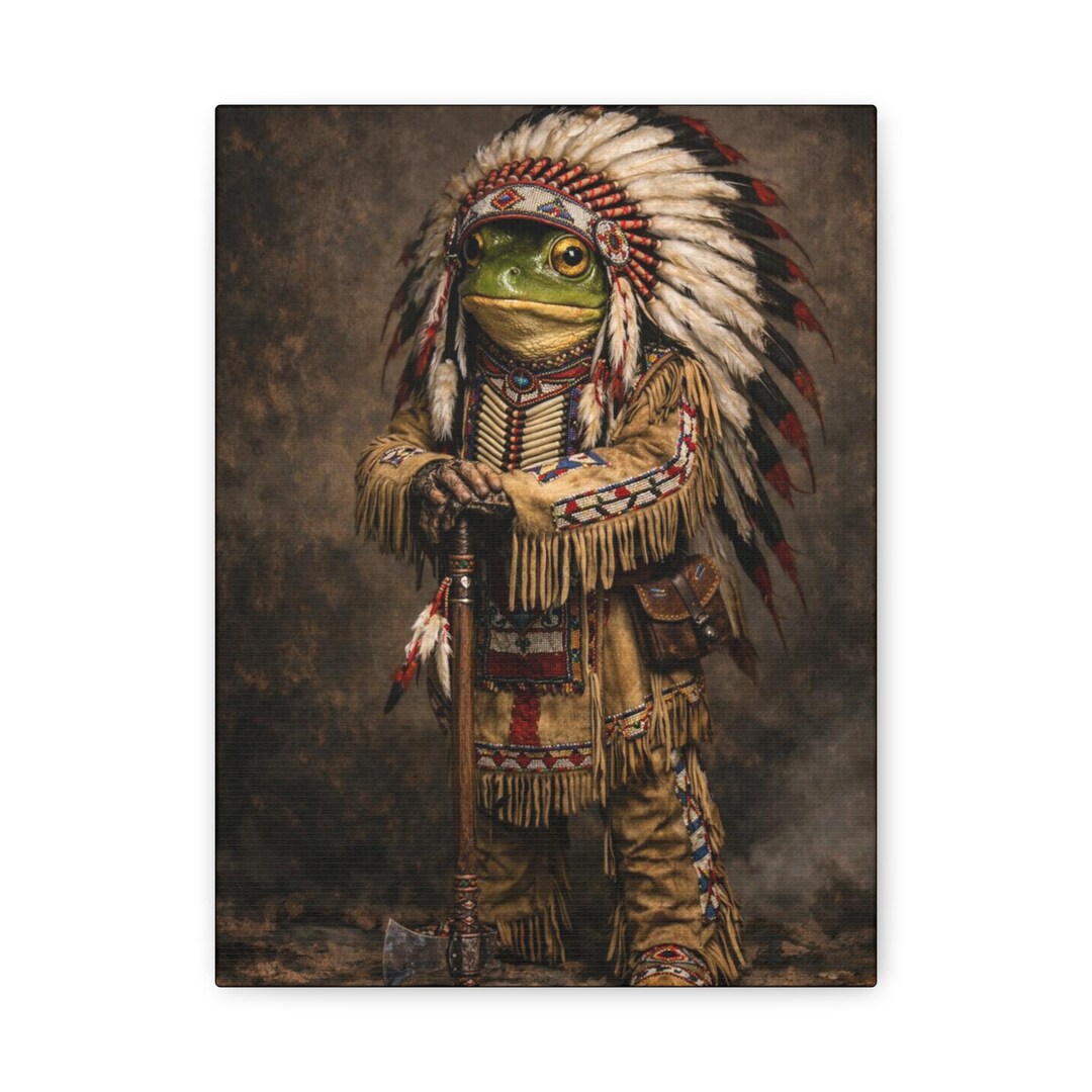 Frog Chief Portrait Canvas - Etsy