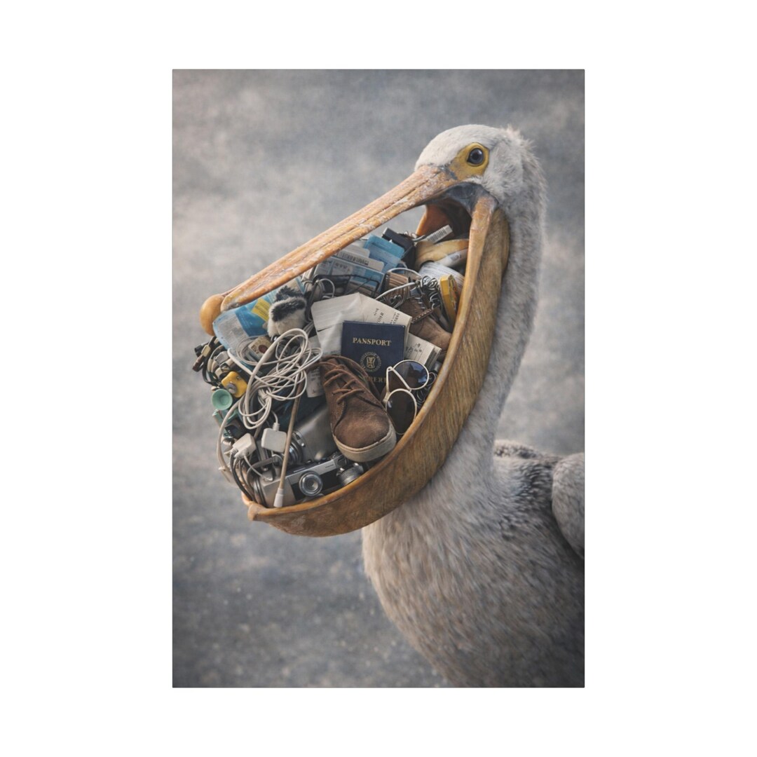 Pelican Carrying Lost Objects Canvas Matte Stretched 1.25" - Etsy