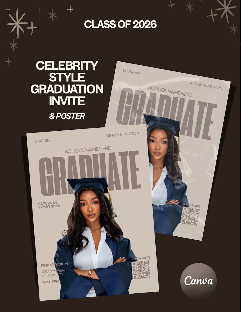 Modern Magazine Style Graduation Card & Poster | Class of 2026 ...