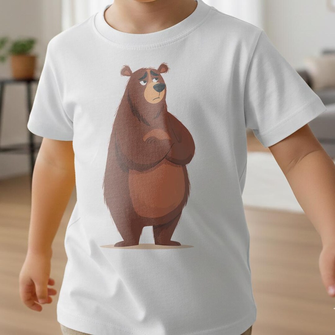 Moody Bear Illustration PNG Digital Download, Cute Animal Character - Etsy