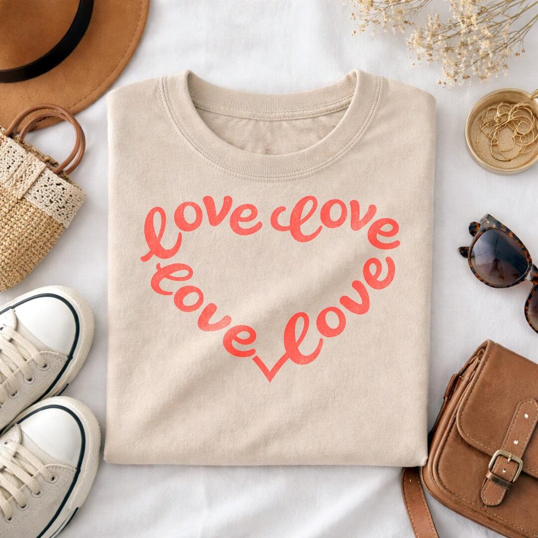 Love Love Love PNG Digital Download, Circular Love Typography POD ...
