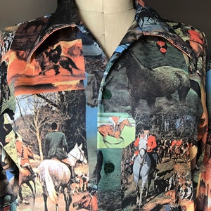 Vtg 60s 70s Novelty Button up Shirt / All Over Horse Graphic Print - Etsy