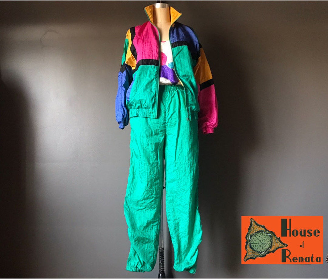 Vtg 90s Color Block Track Suit / Warm up Suit - Etsy