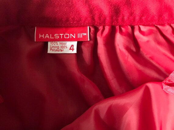 Vtg Halston III Red Wool Pencil Skirt - Gem