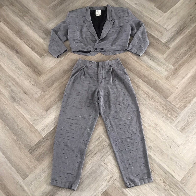 Mens 1980s Cropped Suit - Etsy