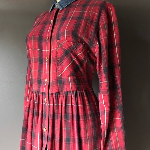 Flannel 90s Dress - Etsy