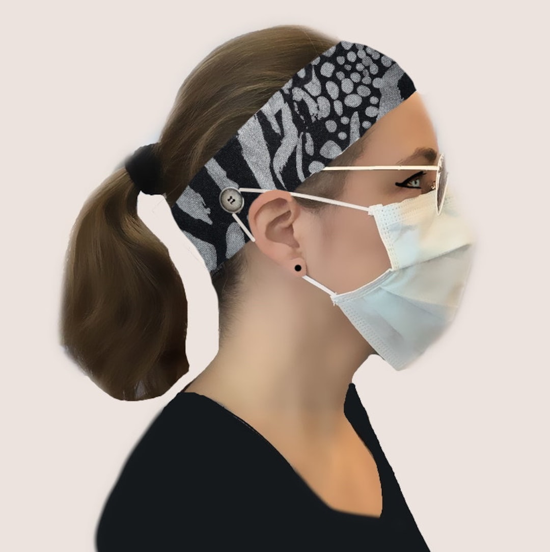 Button Headband for Mask Elastic Relief Ear Saver Splash Headband ...