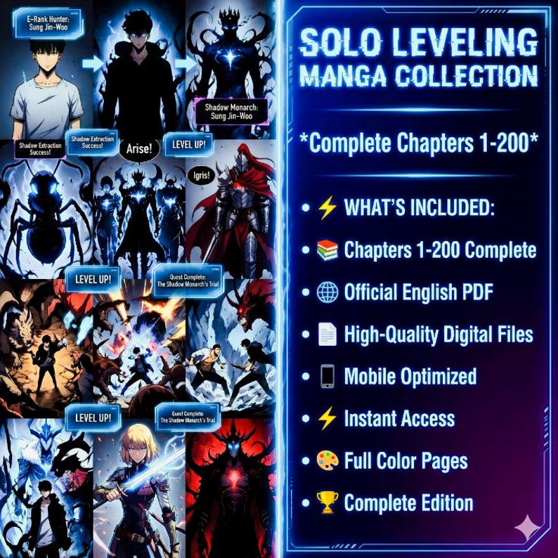 Solo Leveling Manga Complete, Chapter 1-200 Collection, English PDF ...