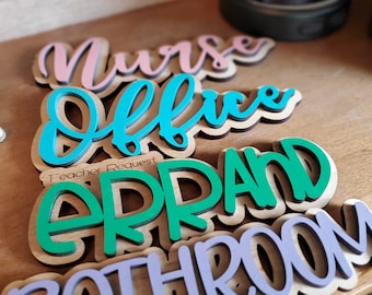 Hall Passes, Hall Pass Set, Printable, Lined & Unlined, Boho Rainbow ...