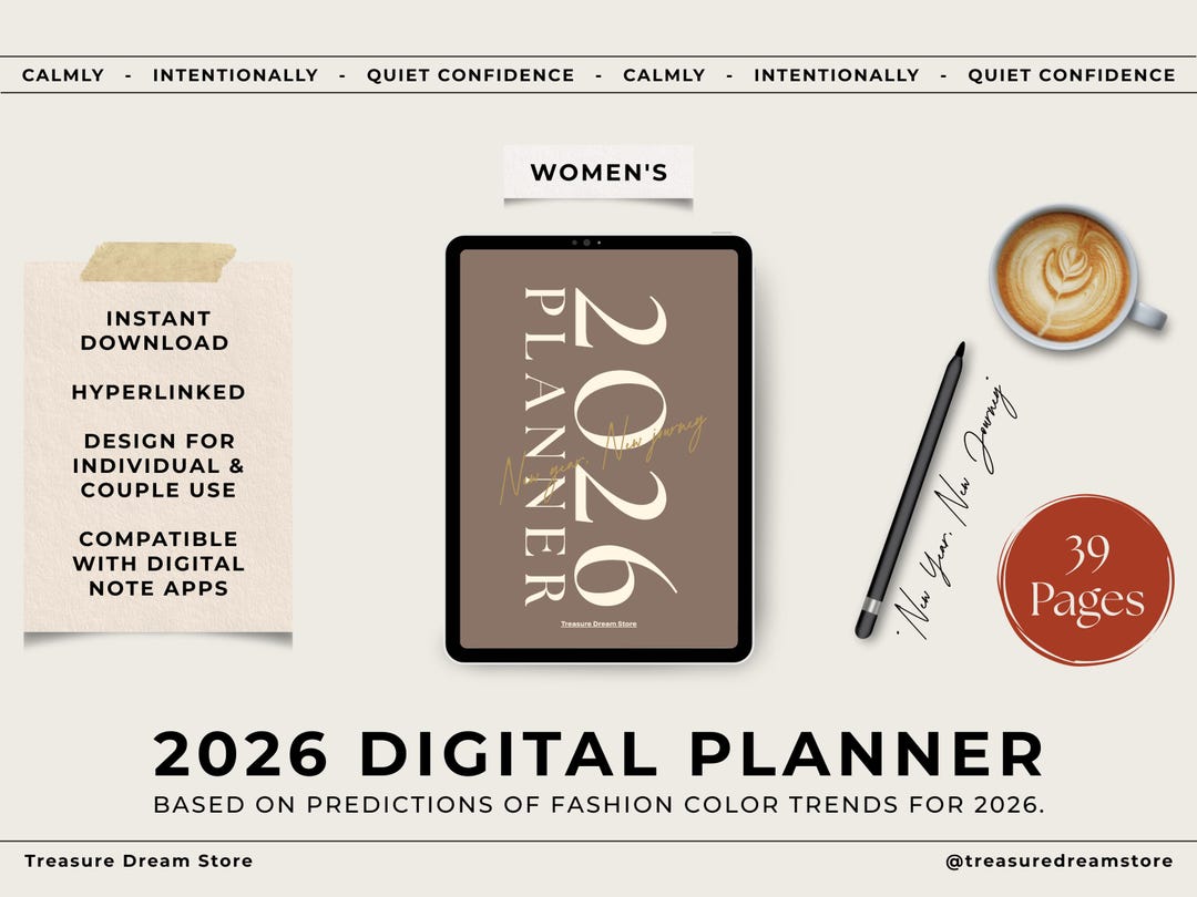 2026 Digital Planner | Soft Mocha Theme for Women's | Minimalist Daily ...
