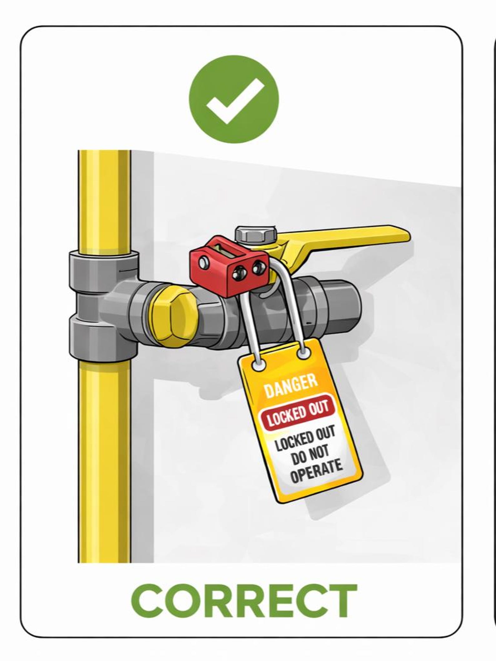 Lockout Tagout Visual Reference – Gas Line on Vs off – Safety Training ...