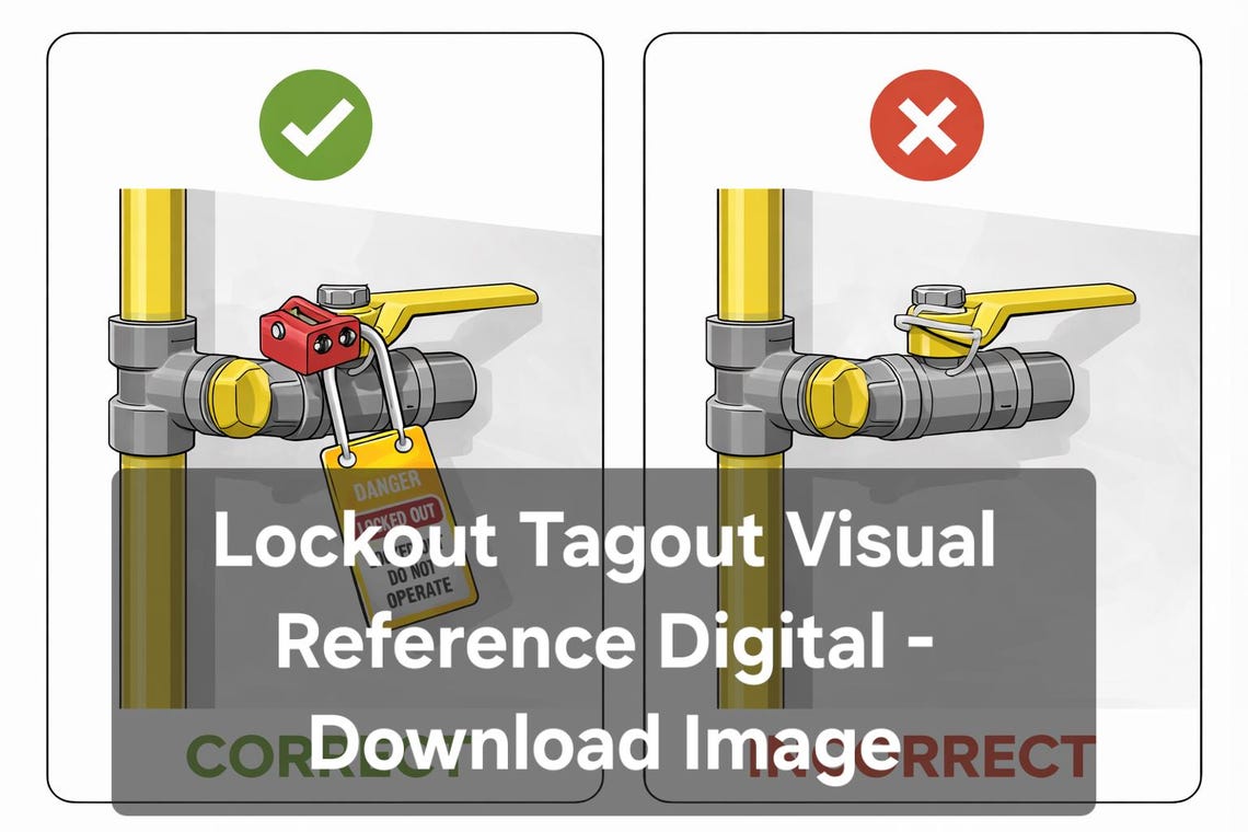 Lockout Tagout Visual Reference – Gas Line on Vs off – Safety Training ...