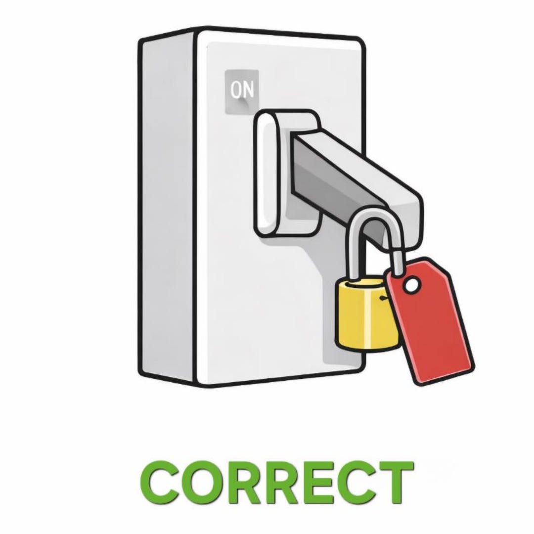 Lockout Tagout Visual Reference – Electrical Disconnect on Vs off ...