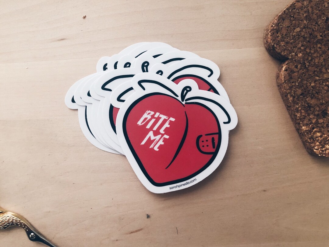 Bite Me Vinyl Waterproof Sticker - Etsy