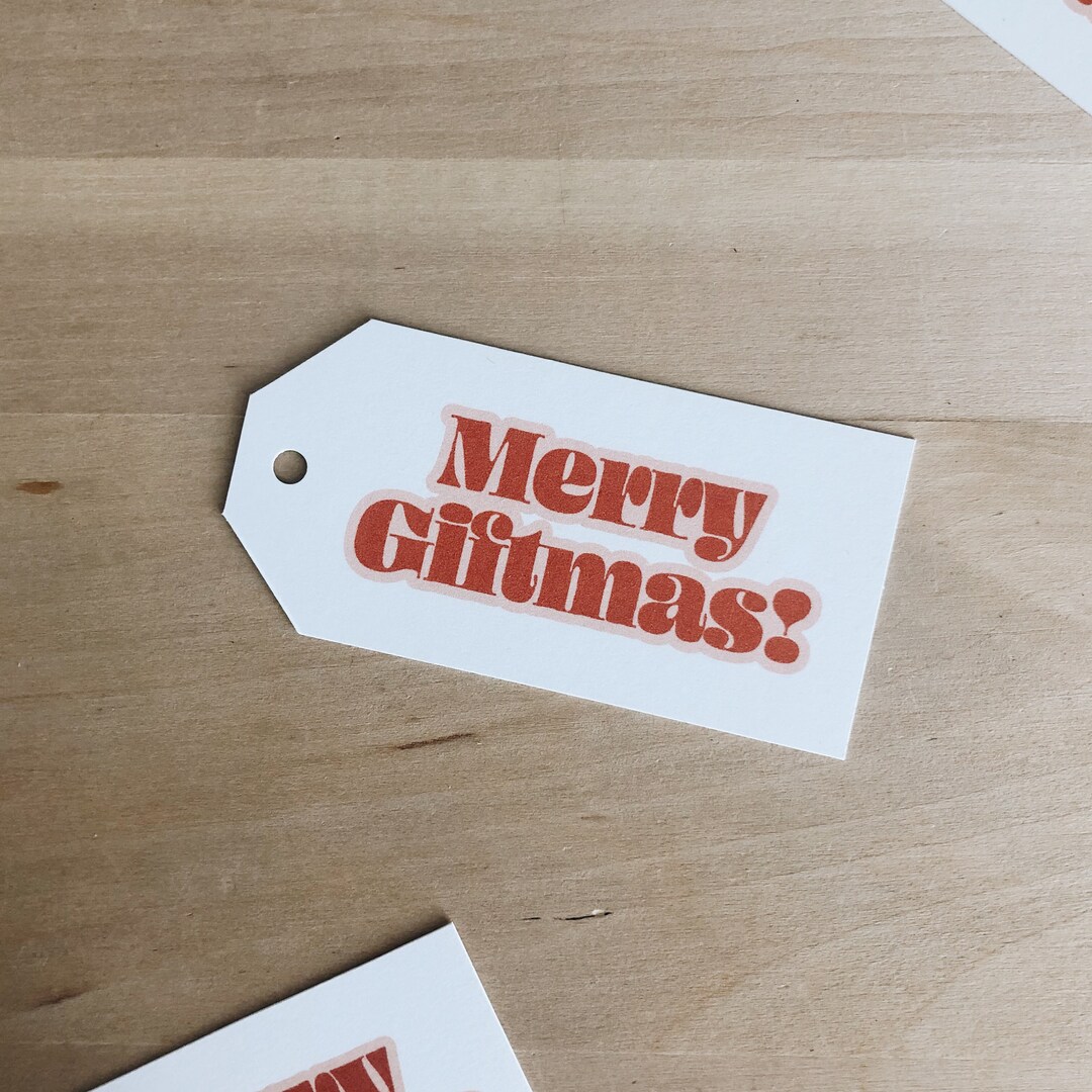 Merry Giftmas! Holiday Gift Tags Set of 8 or 16. 3 1/4” X 1 5/8” - Etsy