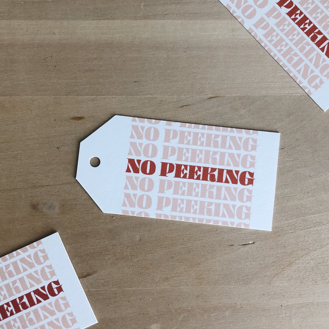 No Peeking Set of 8 Holiday Gift Tags Sized 3 1/4” X 1 5/8” - Etsy