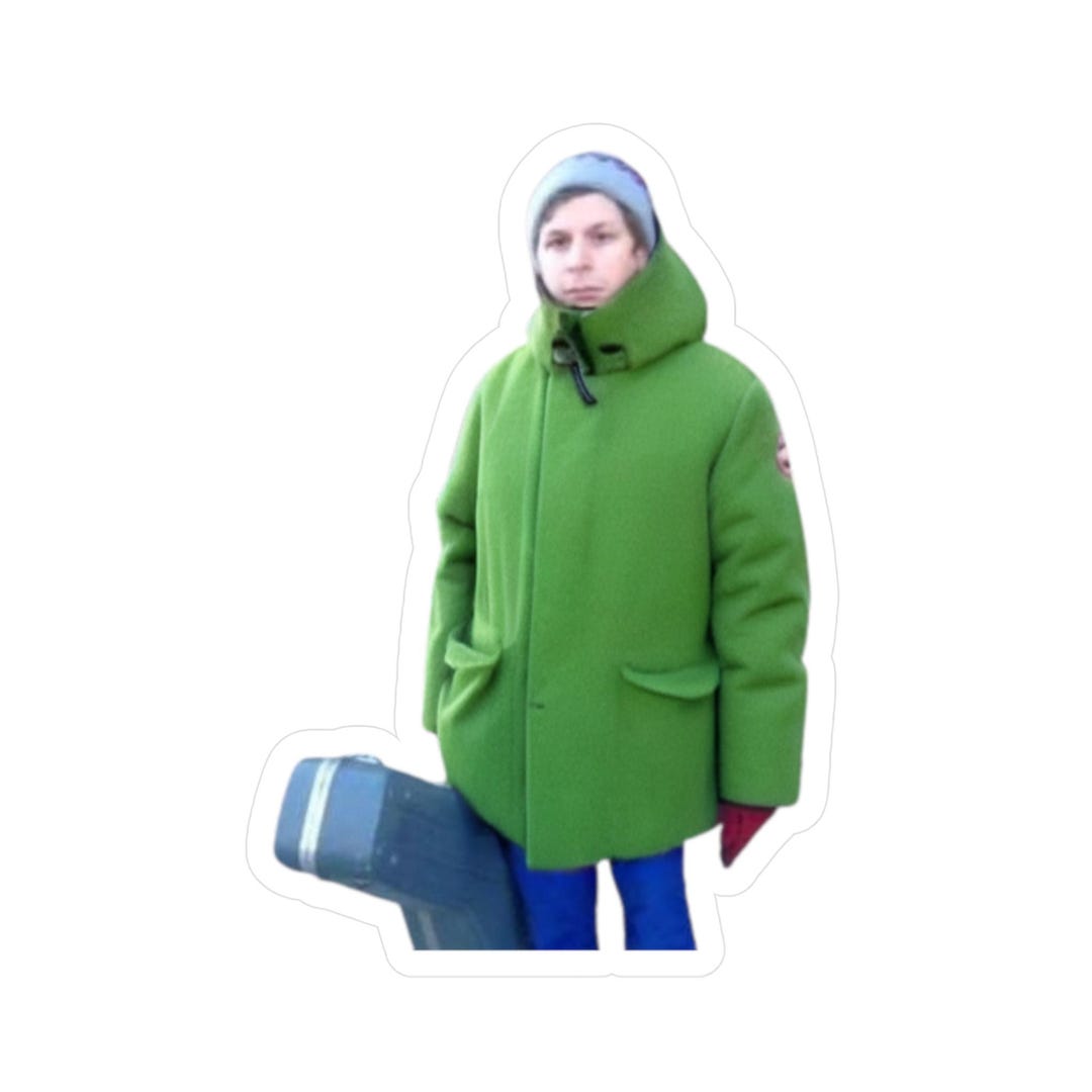 Michael Cera in Big Green Coat Sticker | Geese Sticker - Etsy