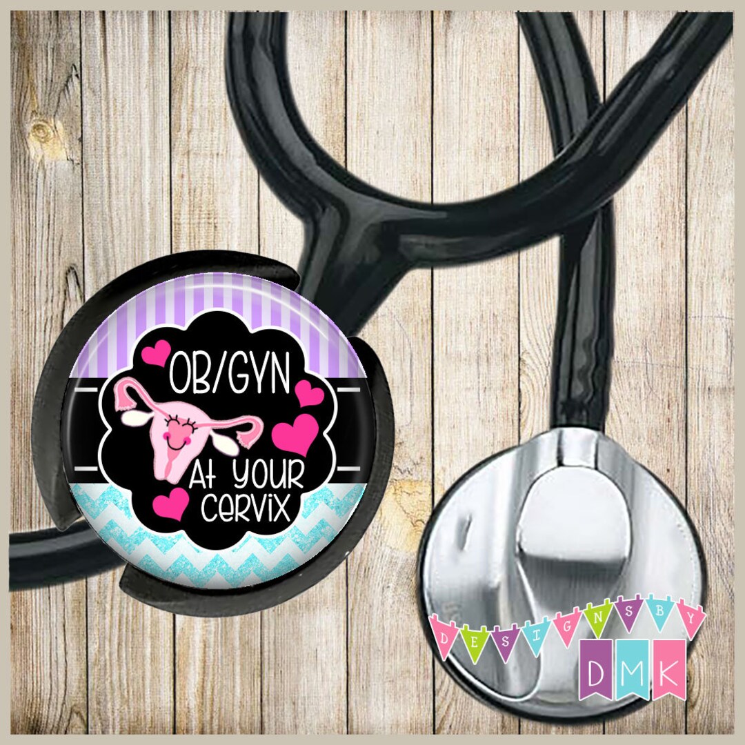 OBGYN at Your Cervix Purple Stripes & Pool Blue Chevron - Etsy