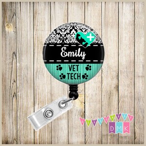 Vet Tech Personalized Damask Veterinary Technician - Etsy