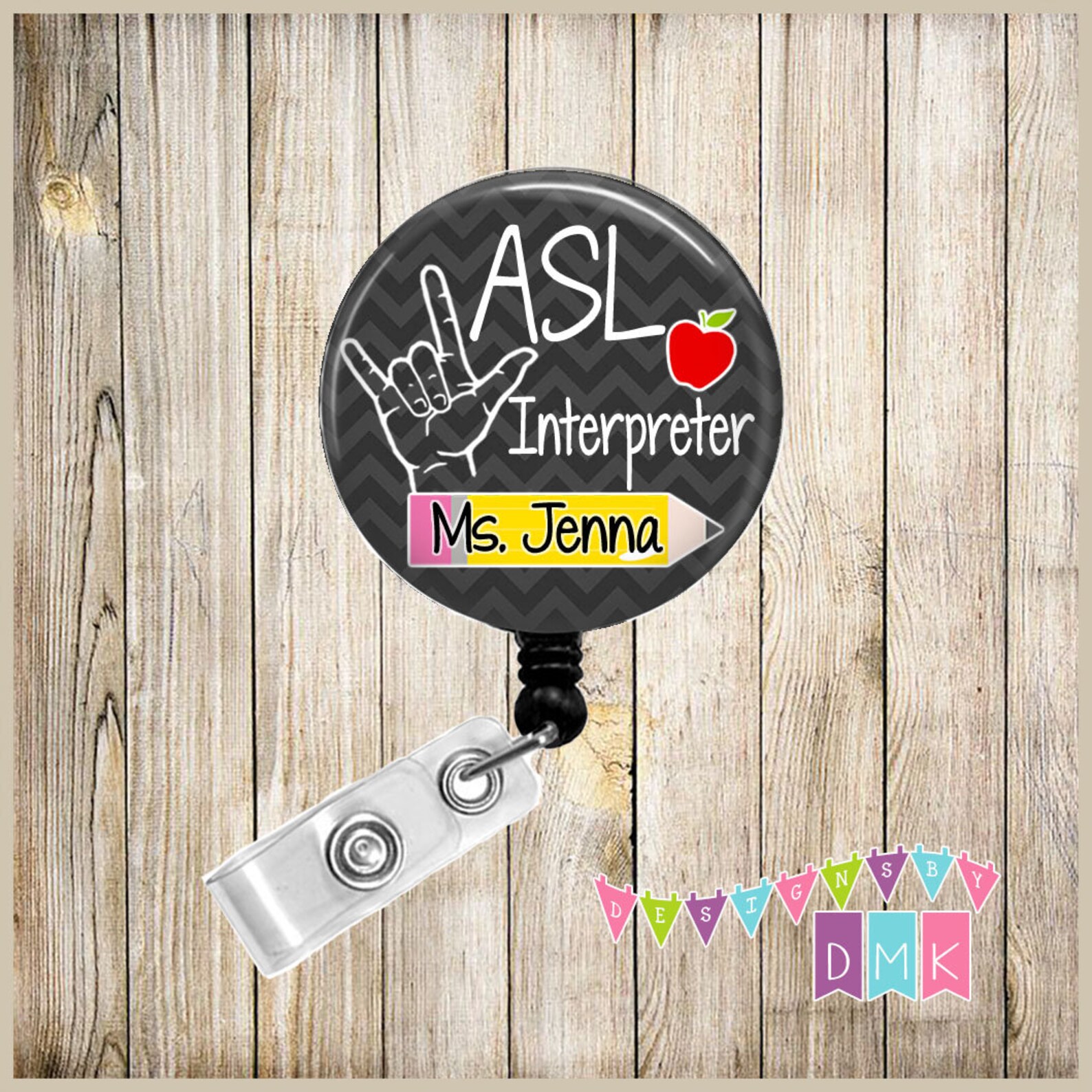 ASL Interpreter Sign Language PERSONALIZED Button Badge - Etsy