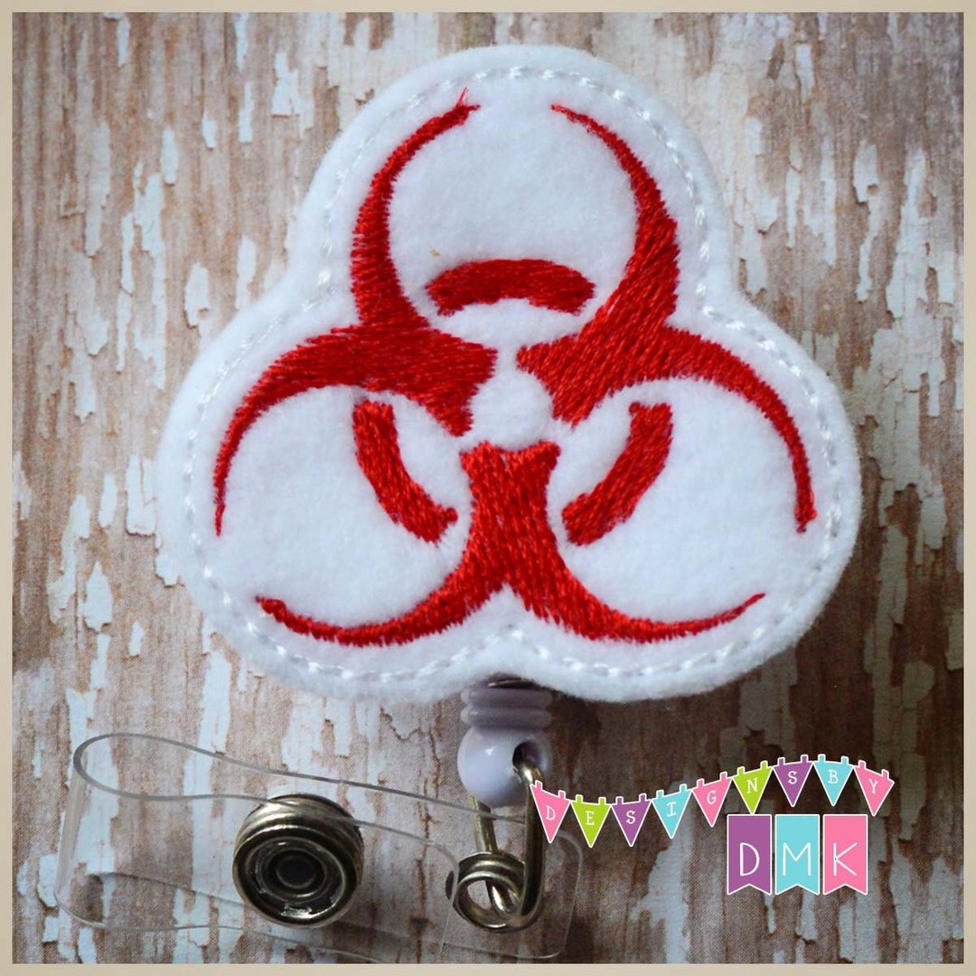 Biohazard Symbol - Red - Felt Badge Reel - Lab Tech - Science ...