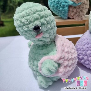 CHEEKY Turtle Plushie - Removable Shell - Chenille - Handmade Crocheted ...