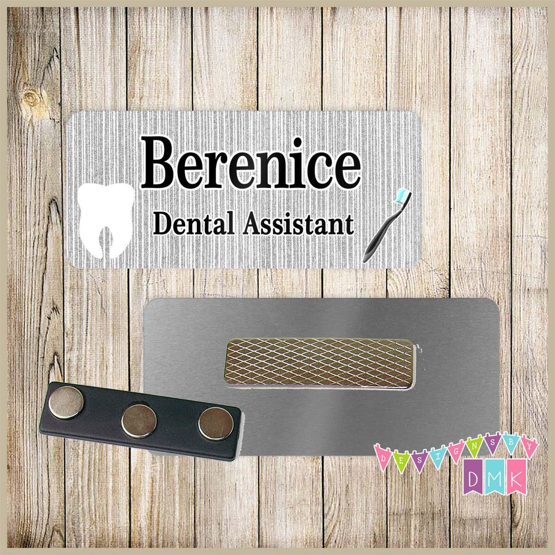Dental - Grey With Tooth & Toothbrush - PERSONALIZED - Print Font ...