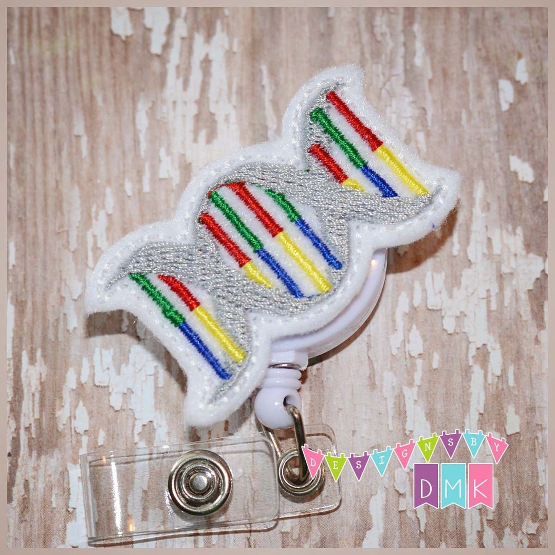 DNA Strand - Primary - Felt Badge Reel - Lab Tech - Science - Chemistry ...